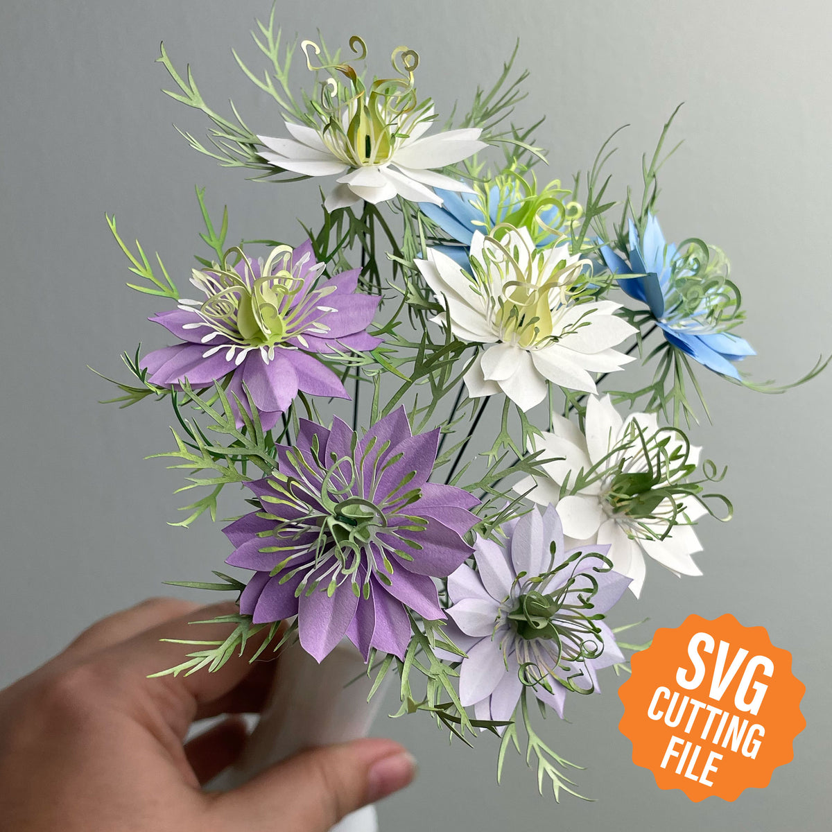 3D Flower Template and Tutorial, Love-in-a-Mist for Cricut and Silhoue ...