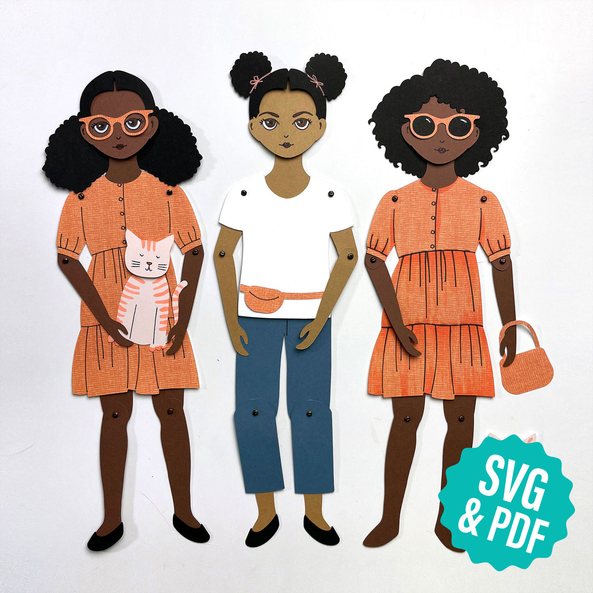 Paper Doll SVG Template for Cricut and Silhouette Cutting Machines ...