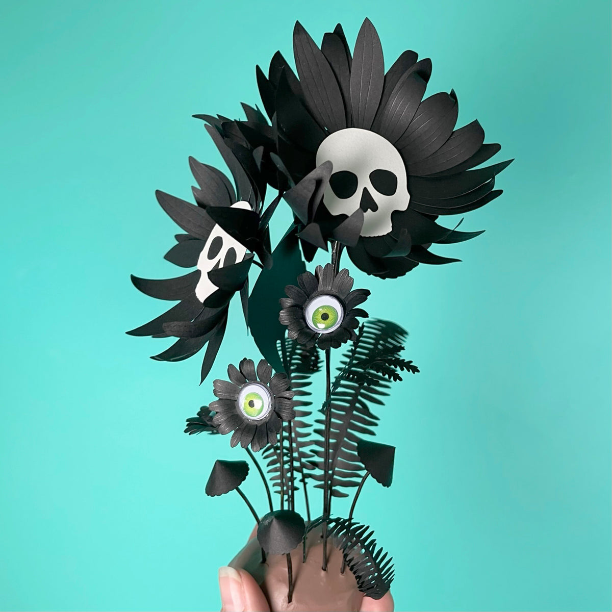 Halloween Paper Skull Flower SVG Template and Tutorial for Cutting Mac ...