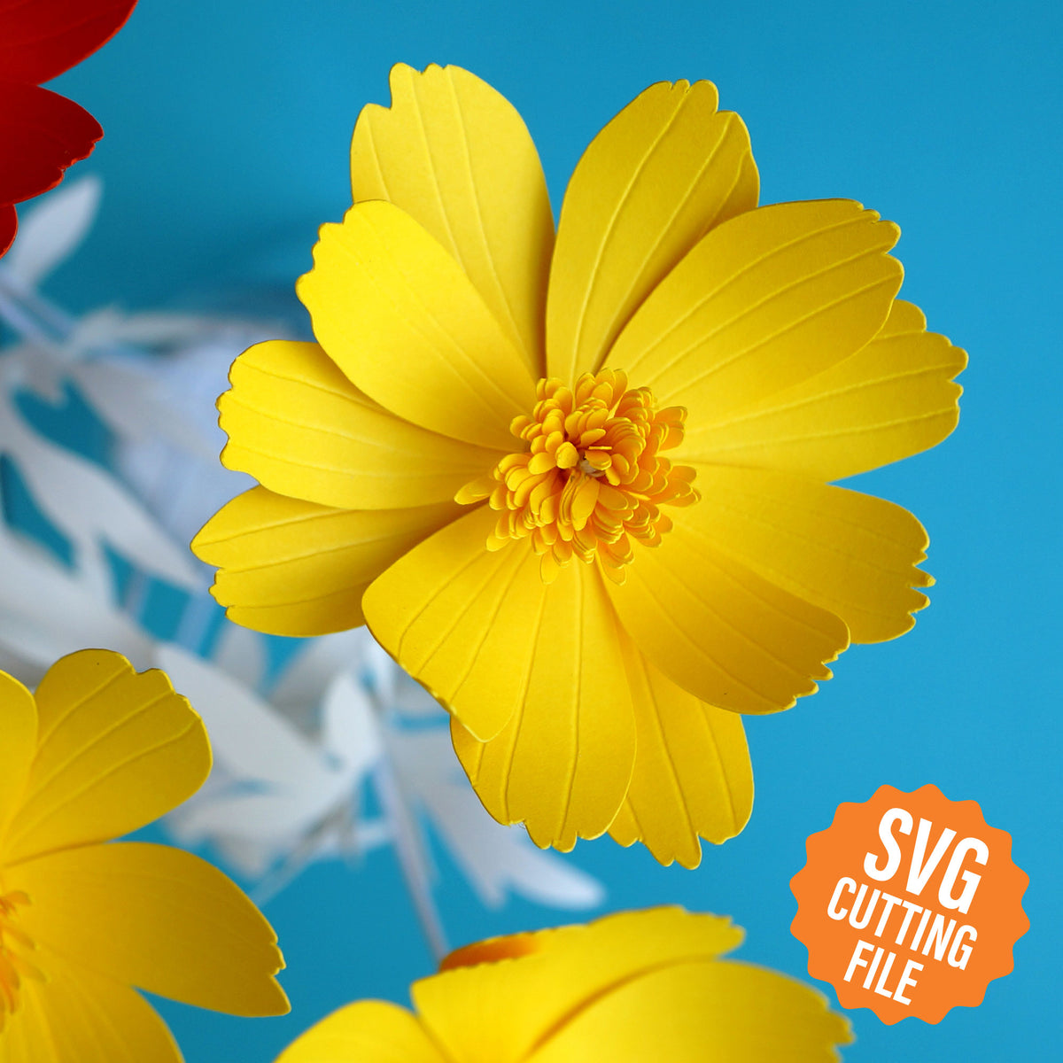 3D Paper Flower Template, Cosmos SVG Template and Tutorial for Cutting ...