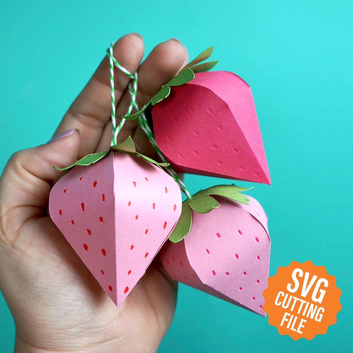 Strawberry SVG Template for Cutting Machines | Paper Strawberry Templa ...